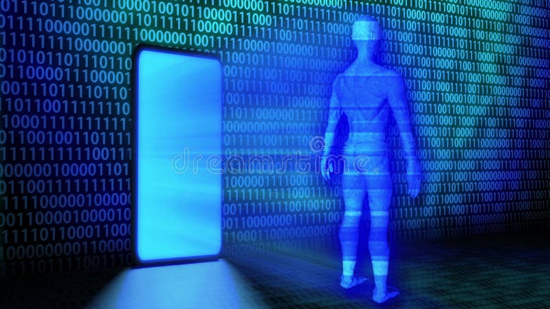 3D Rendering AI/Human Body Hologram Projecting from Smartphone on the ...