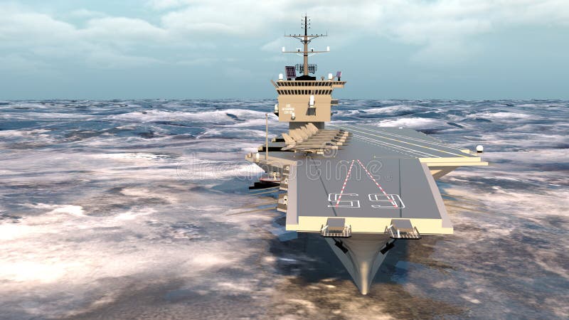3D Rendering of the Aircraft Carrier Stock Illustration - Illustration ...