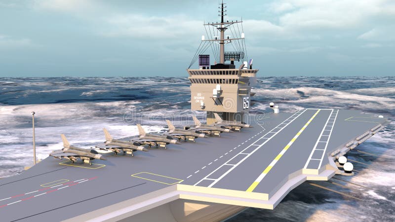 3D Rendering of the Aircraft Carrier Stock Illustration - Illustration ...