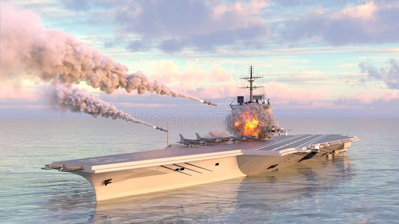 3D Rendering of the Aircraft Carrier Stock Illustration - Illustration ...