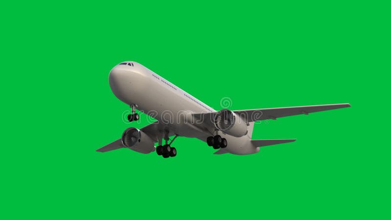 Airplane Flying on Green Screen, Leaving Dotted Line Path Template ...