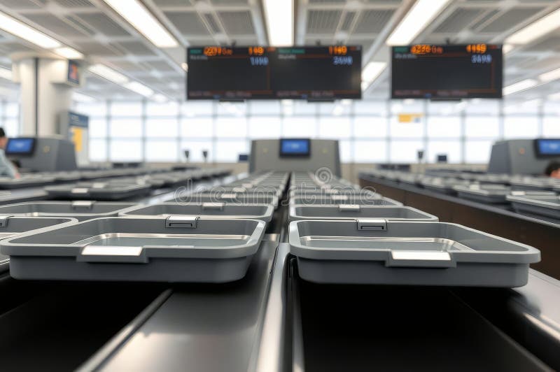 3D Rendering of Airport Security Trays Stock Illustration ...