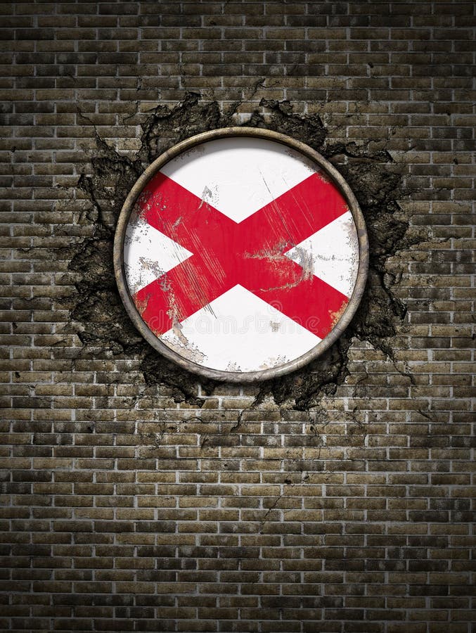 Old Alabama Flag in Brick Wall Stock Illustration - Illustration of ...