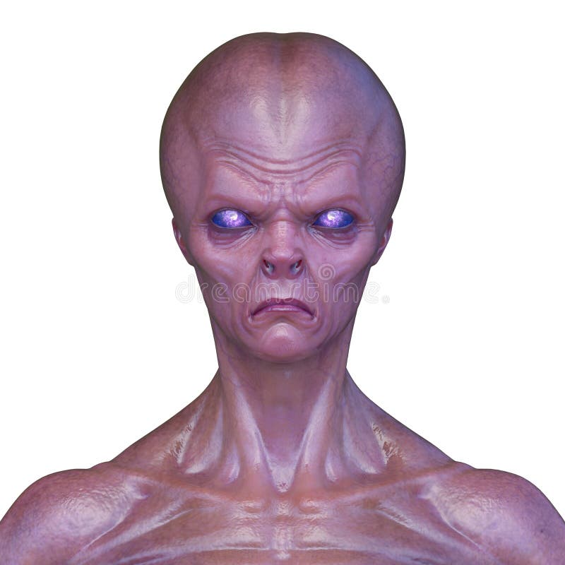 3D Rendering of an Alien Face Stock Illustration - Illustration of ...
