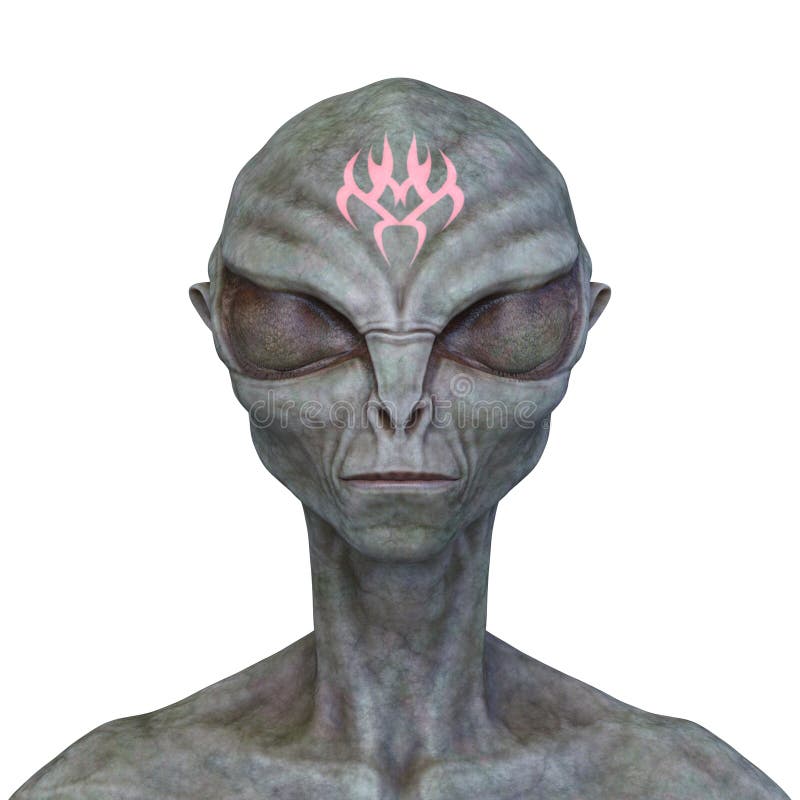 3D Rendering of an Alien Face Stock Illustration - Illustration of ...