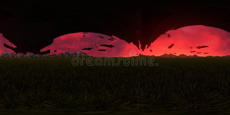 3d Rendering of an Alien Invasion Skybox Stock Illustration ...