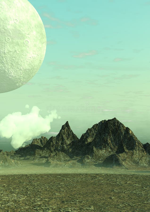 3D Rendering Alien Landscape Stock Illustration - Illustration of ...