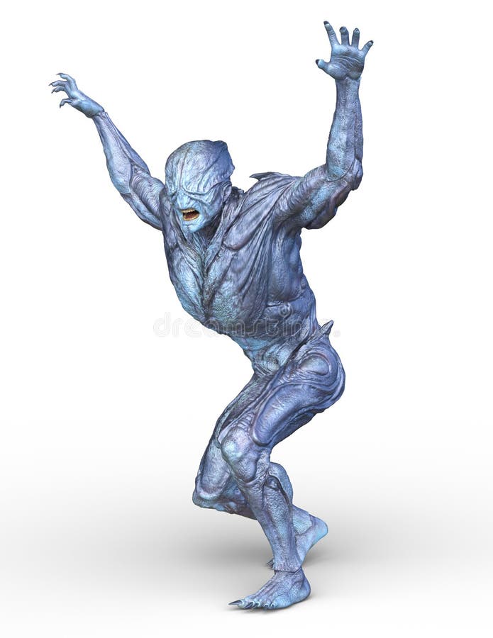 3D Rendering of Alien Monster Stock Illustration - Illustration of pose ...