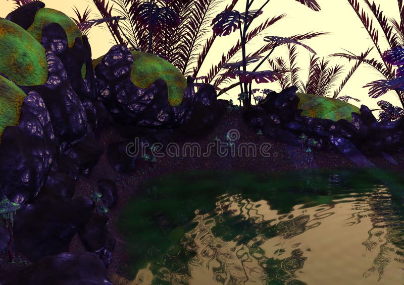 3D Rendering Alien Place stock illustration. Illustration of place ...