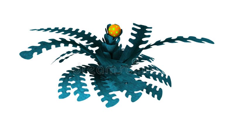 3D Rendering Alien Plant on White Stock Illustration - Illustration of ...