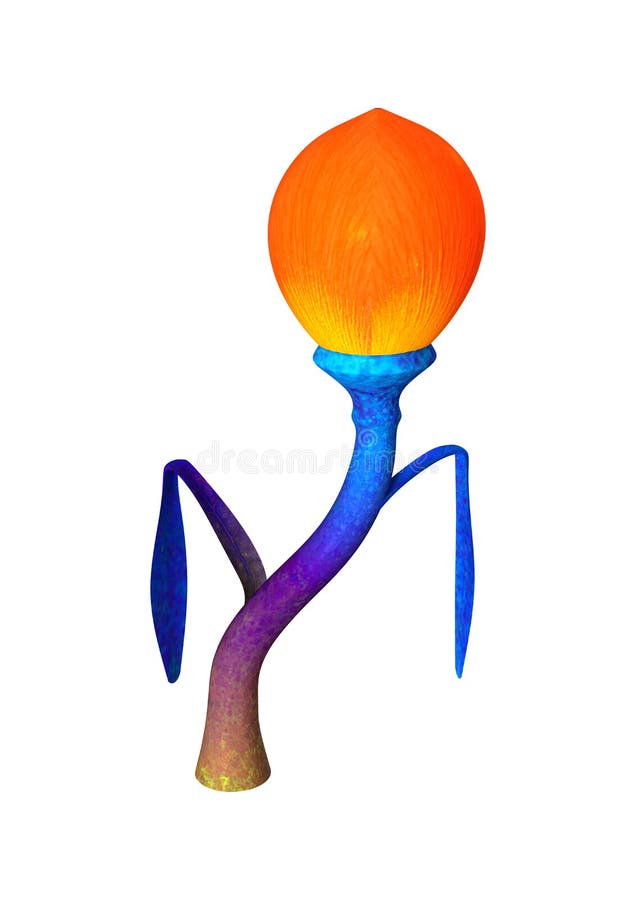 3D Rendering Alien Plant on White Stock Illustration - Illustration of ...