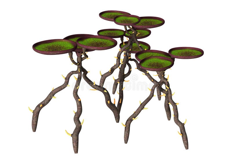 3D Rendering Alien Plant on White Stock Illustration - Illustration of ...