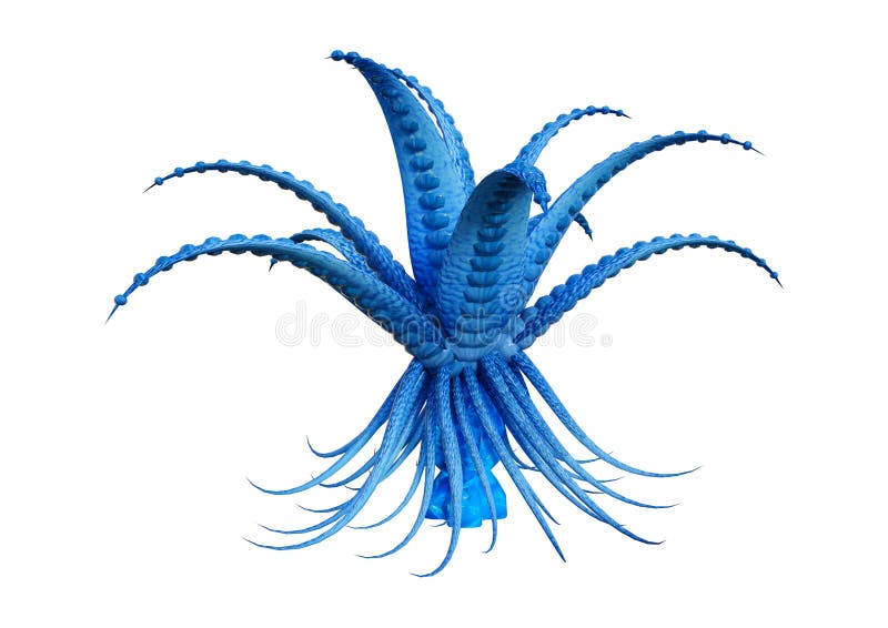 3D Rendering Alien Plant on White Stock Illustration - Illustration of ...