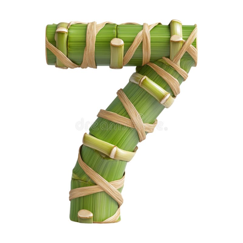 3D Rendering of a Alphabet Number 7 Letter Made from Bamboo on ...
