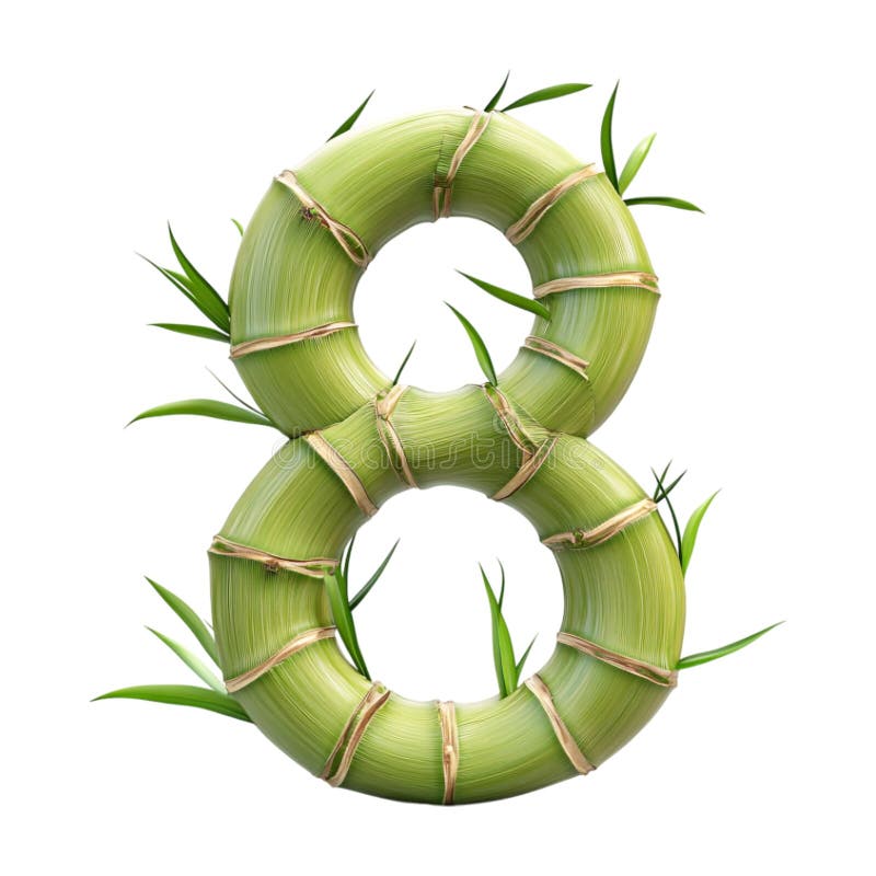 3D Rendering of a Alphabet Number 8 Letter Made from Bamboo on ...