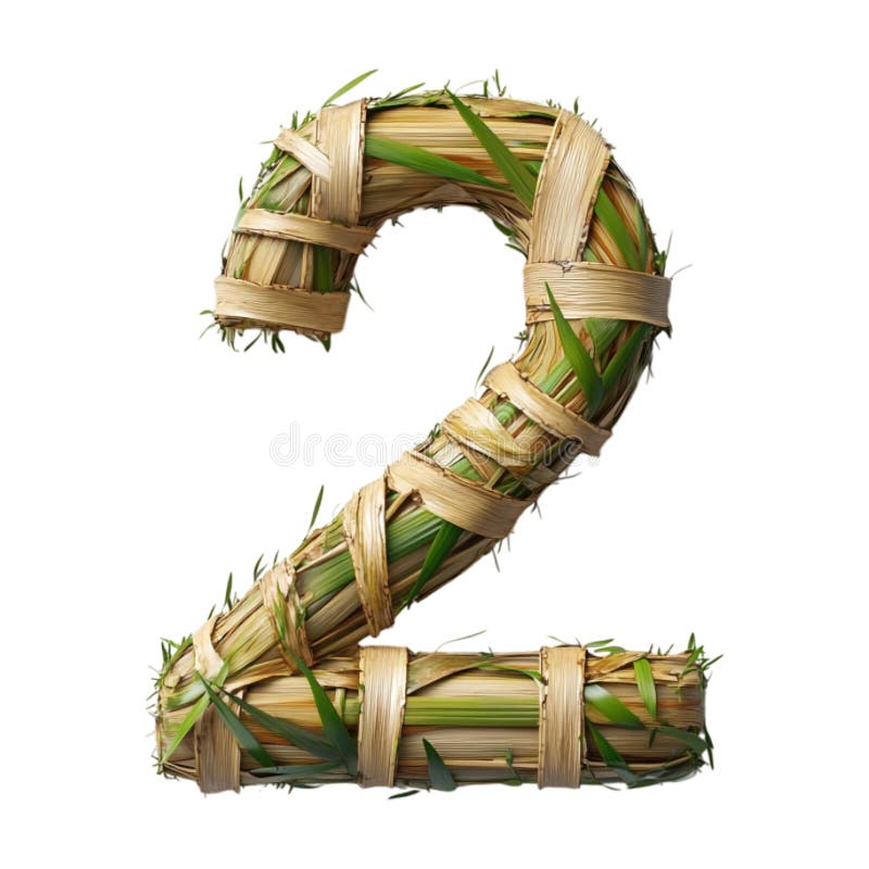 3D Rendering of a Alphabet Number 2 Letter Made from Bamboo on ...
