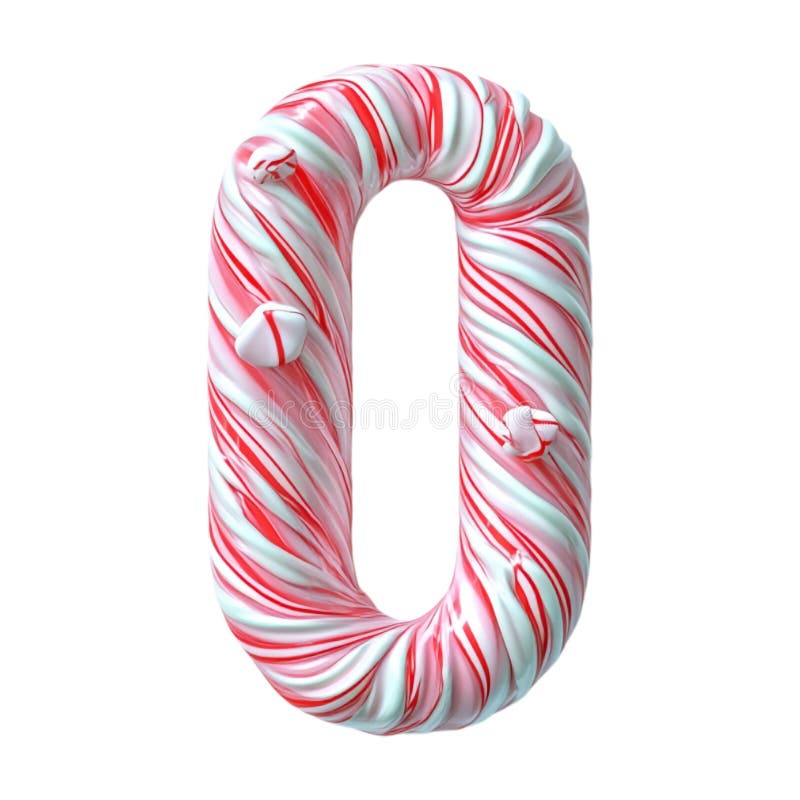 3D Rendering of a Alphabet Number 0 Letter Made from Christmas Candy ...