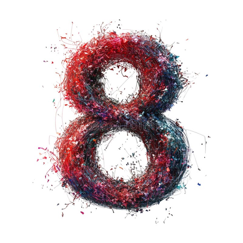 3D Rendering of a Alphabet Number 8 Letter Made from Fireworks on ...