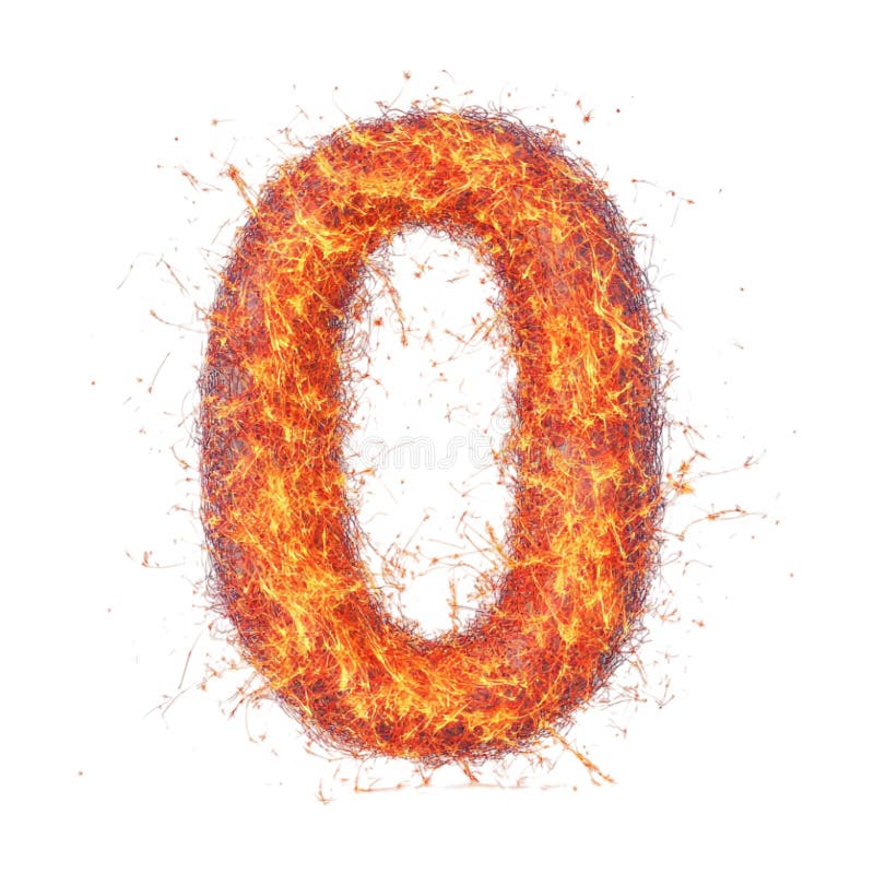 3D Rendering of a Alphabet Number 0 Letter Made from Fireworks on ...
