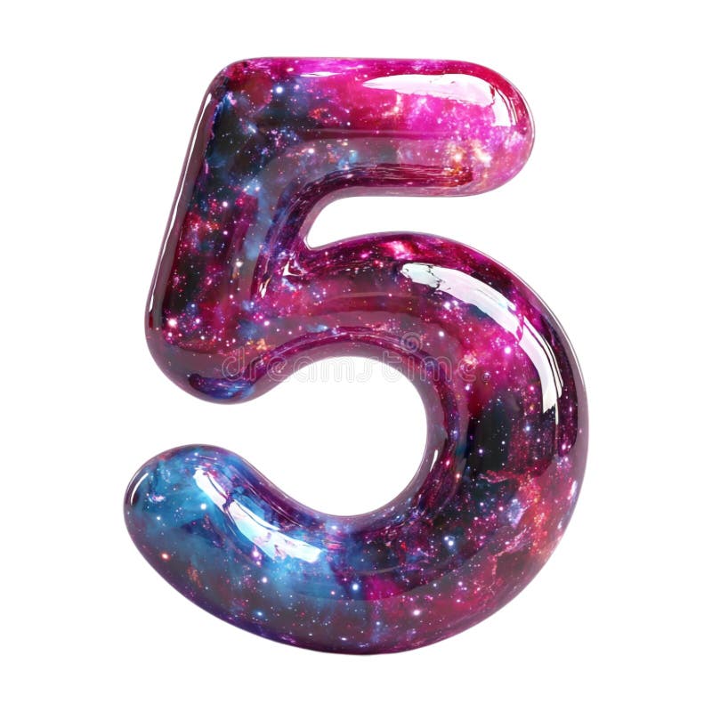 3D Rendering of a Alphabet Number 5 Letter Made from Galaxy on ...