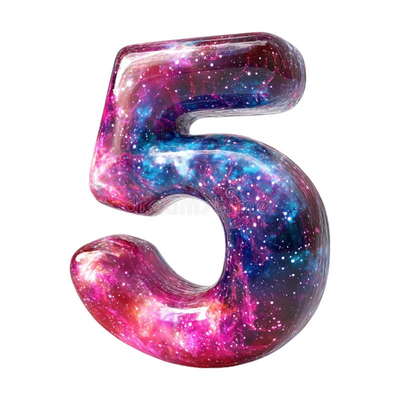 3D Rendering of a Alphabet Number 5 Letter Made from Galaxy on ...