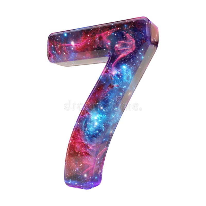 3D Rendering of a Alphabet Number 7 Letter Made from Galaxy on ...
