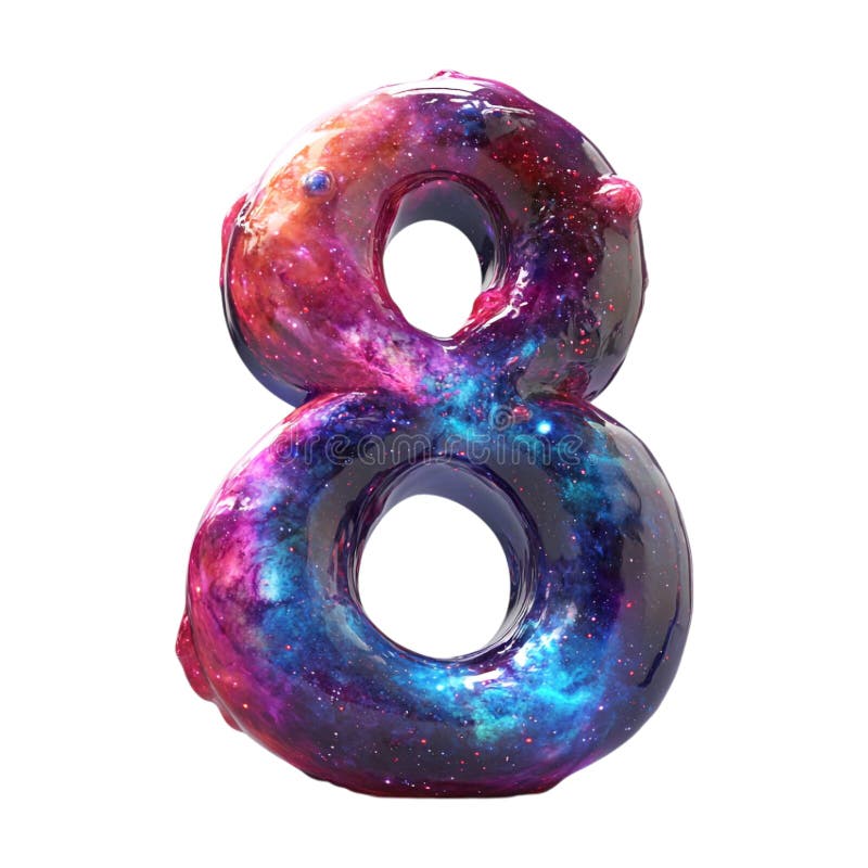 3D Rendering of a Alphabet Number 8 Letter Made from Galaxy on ...