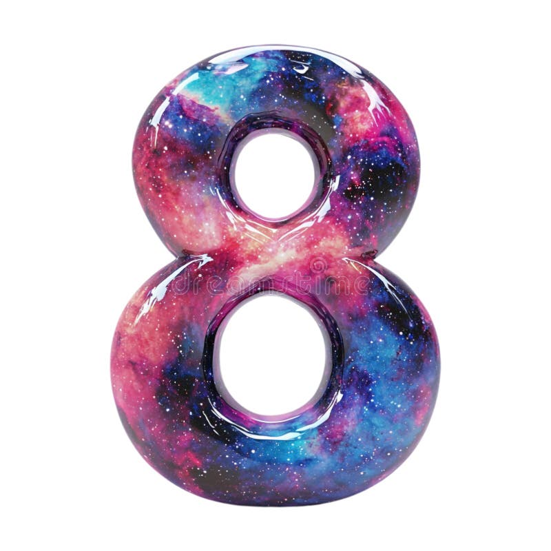 3D Rendering of a Alphabet Number 8 Letter Made from Galaxy on ...