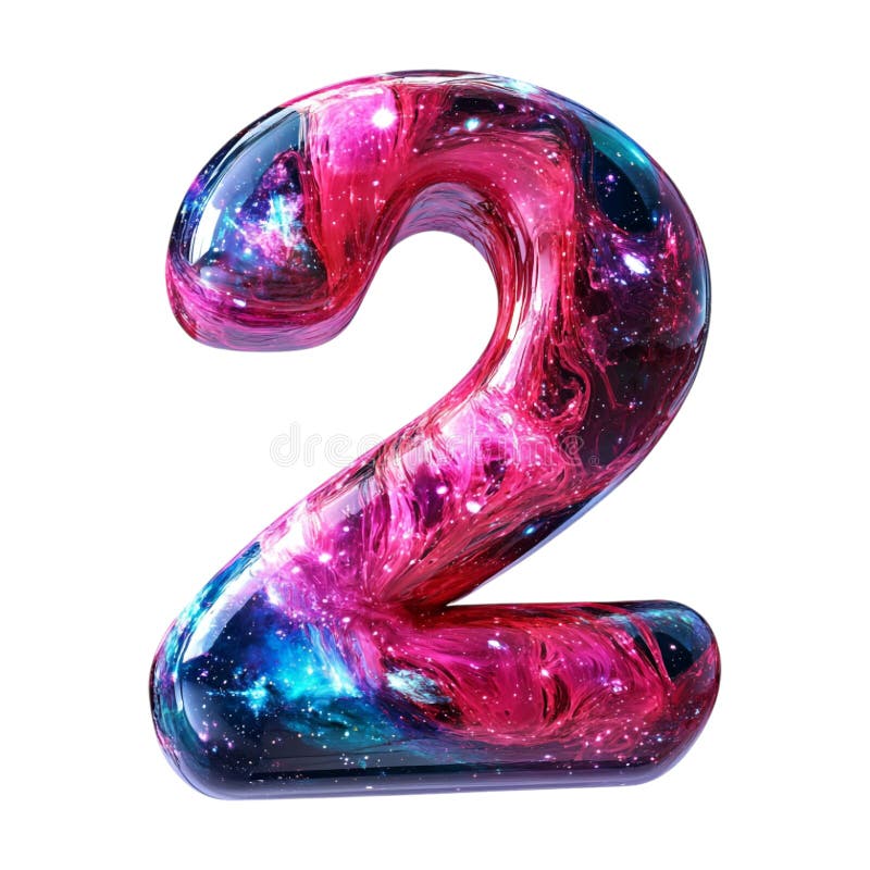 3D Rendering of a Alphabet Number 2 Letter Made from Galaxy on ...