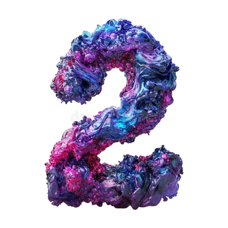 3D Rendering of a Alphabet Number 2 Letter Made from Galaxy on ...