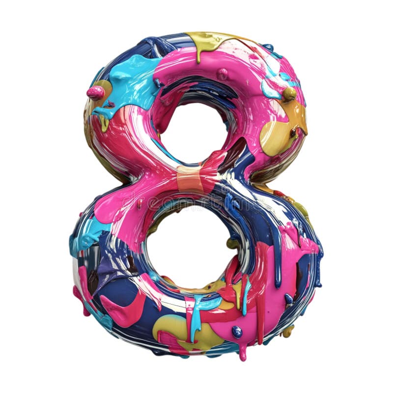 3D Rendering of a Alphabet Number 8 Letter Made from Graffiti on ...