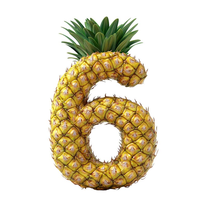 3D Rendering of a Alphabet Number 6 Letter Made from Pineapple on ...