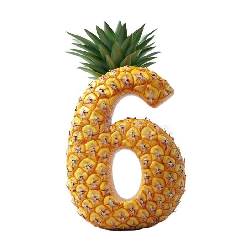 3D Rendering of a Alphabet Number 6 Letter Made from Pineapple on ...