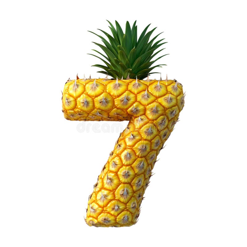 3D Rendering of a Alphabet Number 7 Letter Made from Pineapple on ...