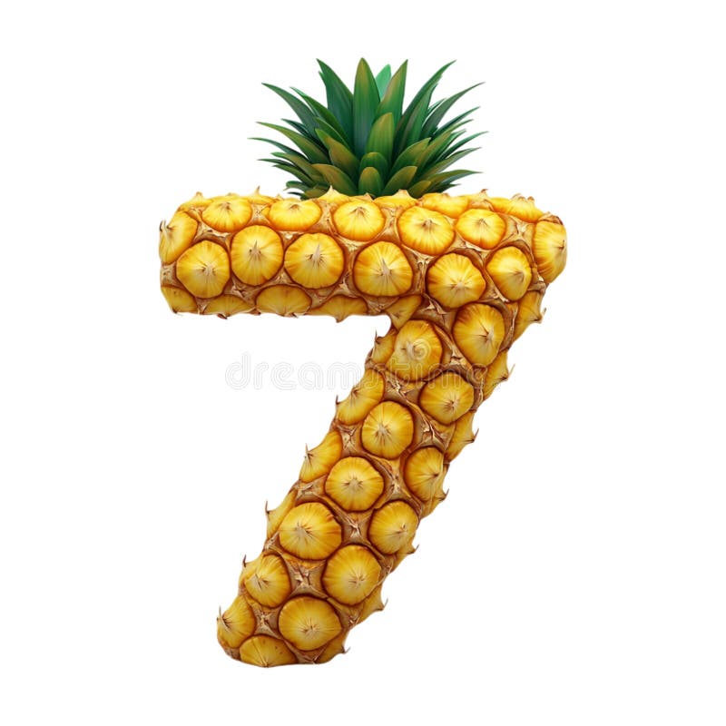 3D Rendering of a Alphabet Number 7 Letter Made from Pineapple on ...