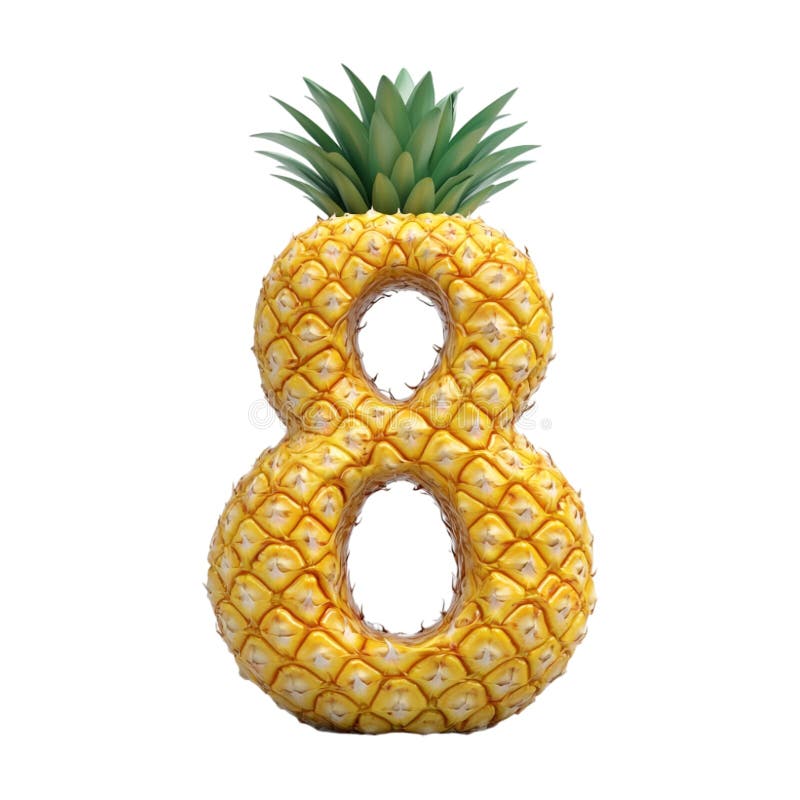 3D Rendering of a Alphabet Number 8 Letter Made from Pineapple on ...