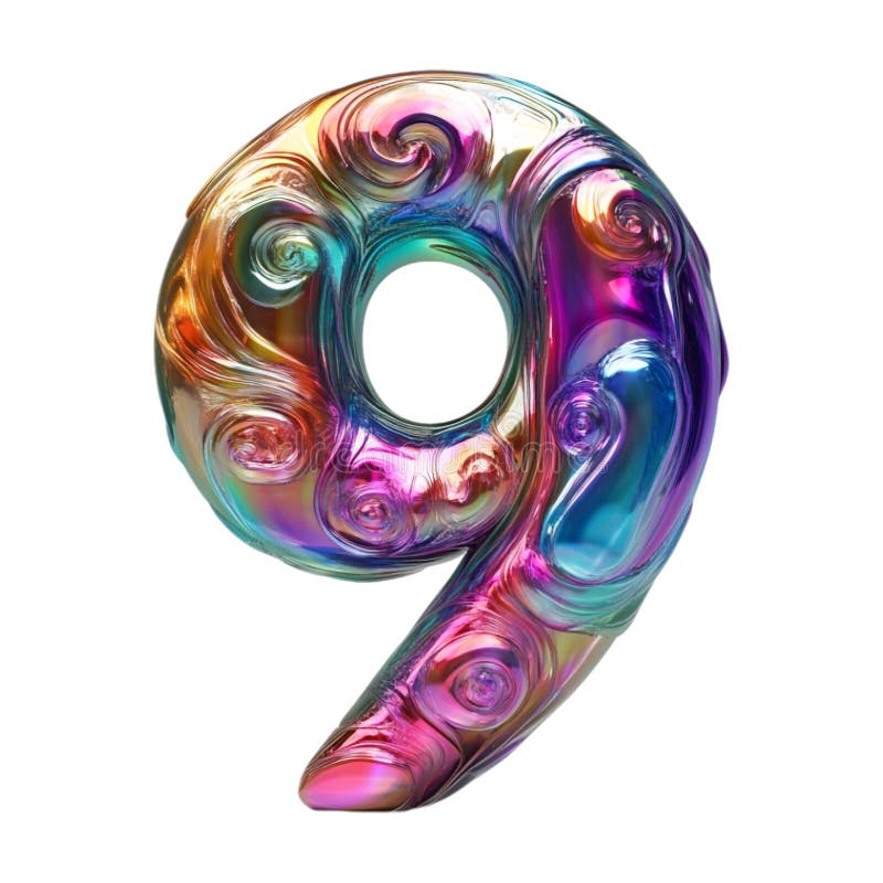 3D Rendering of a Alphabet Number 9 Letter Made from Seashells on ...