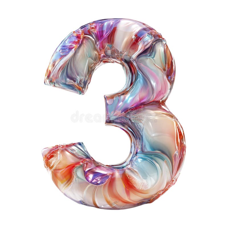 3D Rendering of a Alphabet Number 3 Letter Made from Seashells on ...