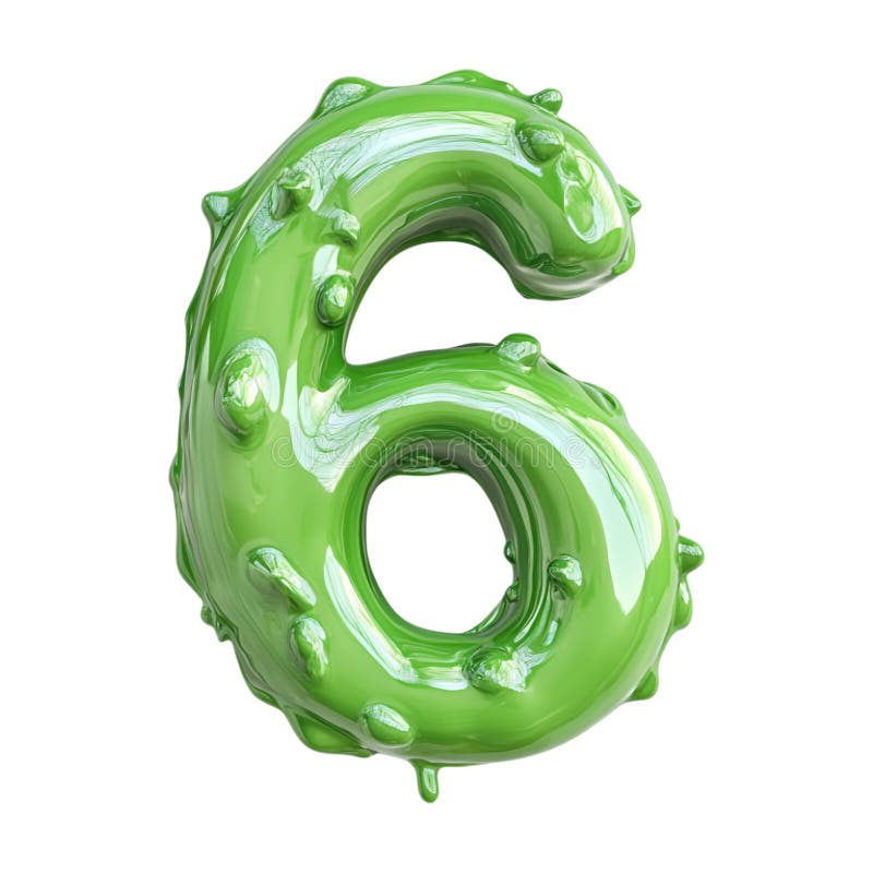 3D Rendering of a Alphabet Number 6 Letter Made from Slime on ...