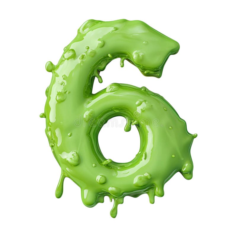 3D Rendering of a Alphabet Number 6 Letter Made from Slime on ...
