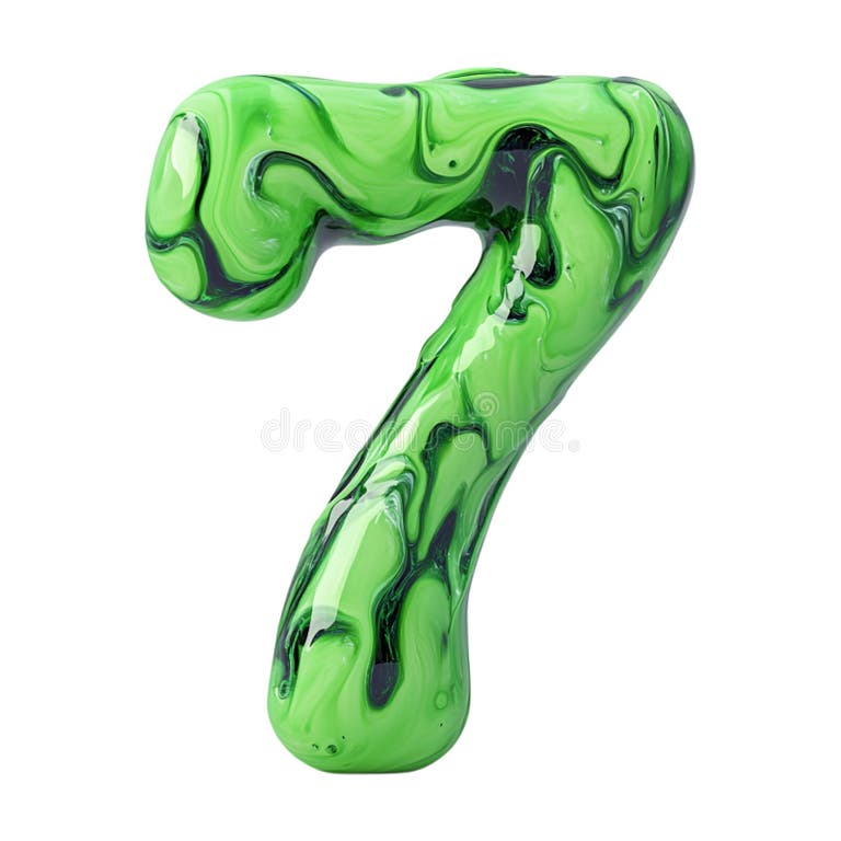 3D Rendering of a Alphabet Number 7 Letter Made from Slime on ...