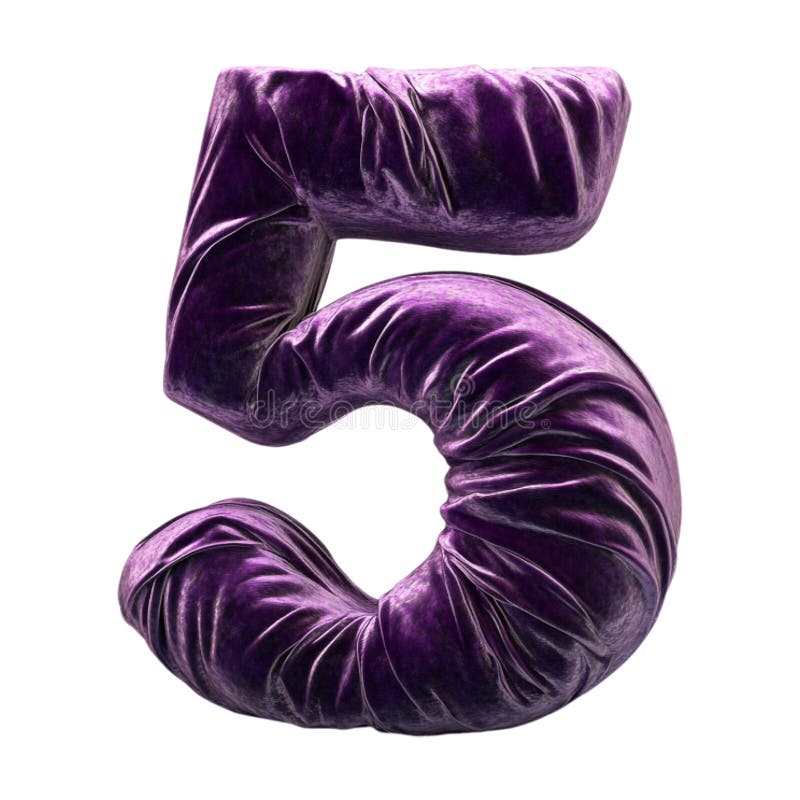 3D Rendering of a Alphabet Number 5 Letter Made from Velvet on ...