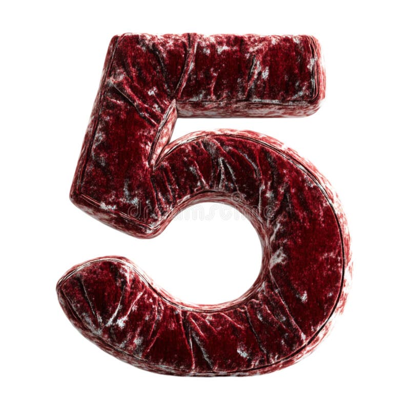3D Rendering of a Alphabet Number 5 Letter Made from Velvet on ...