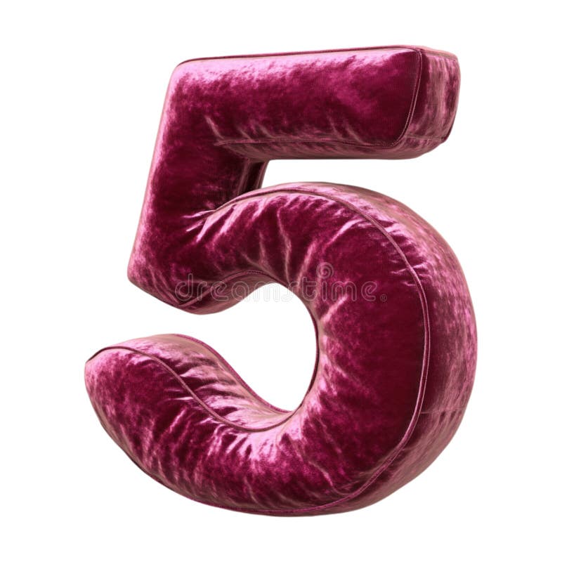 3D Rendering of a Alphabet Number 5 Letter Made from Velvet on ...