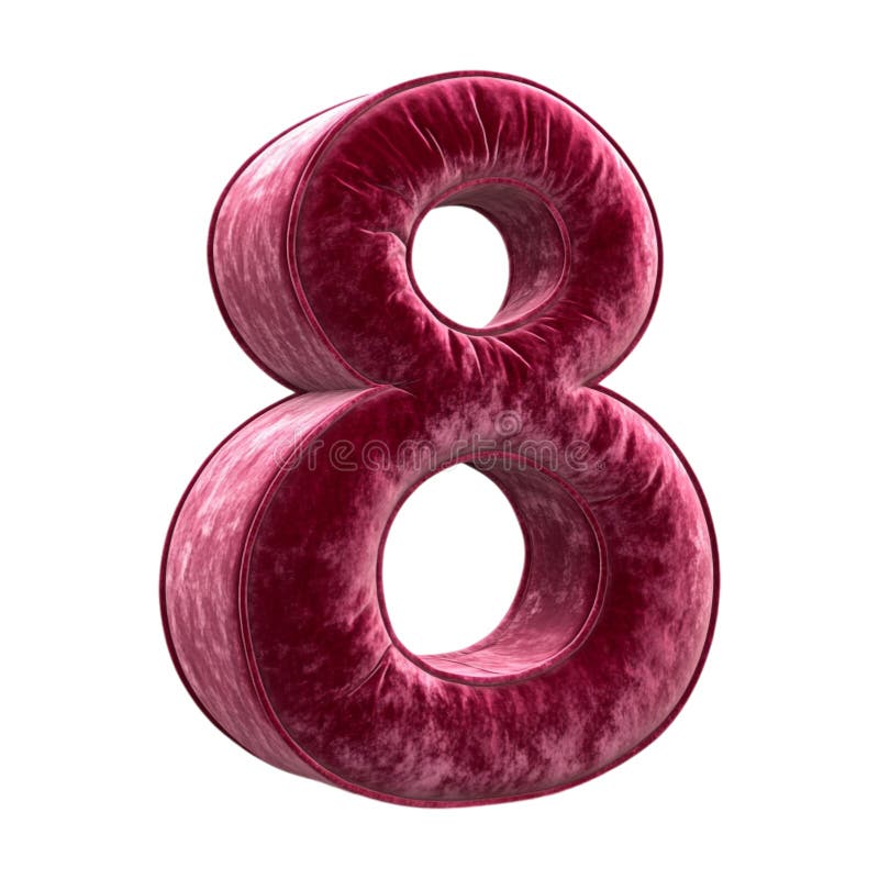 3D Rendering of a Alphabet Number 8 Letter Made from Velvet on ...