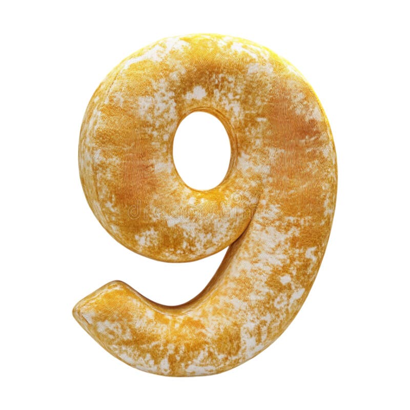 3D Rendering of a Alphabet Number 9 Letter Made from Velvet on ...