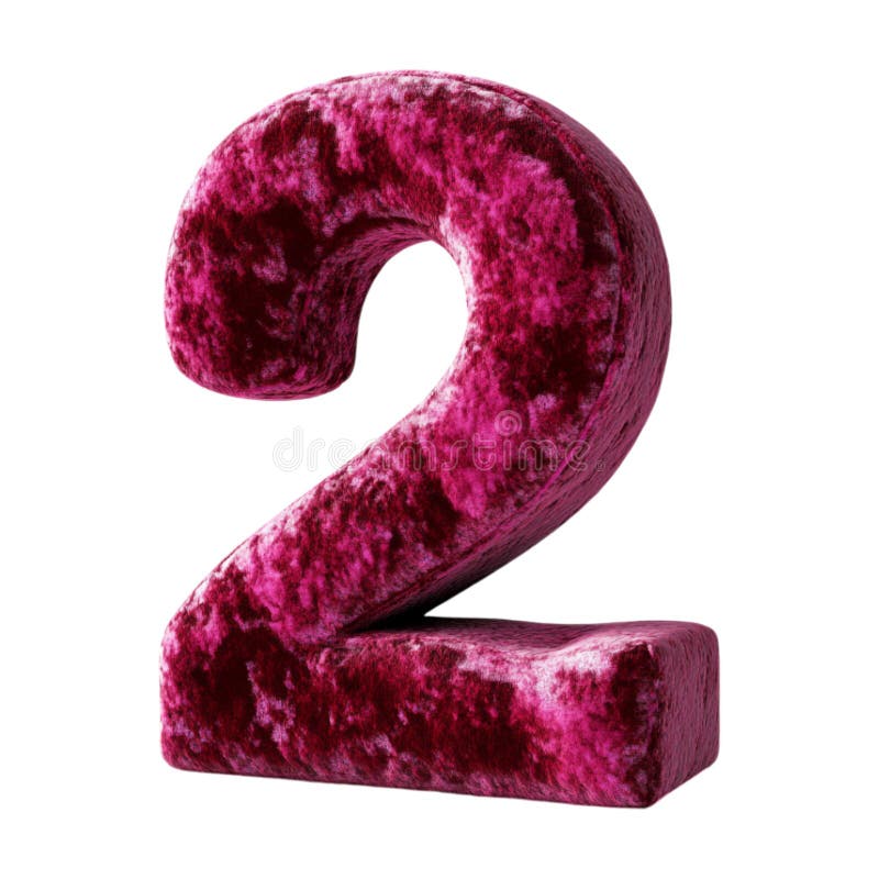3D Rendering of a Alphabet Number 2 Letter Made from Velvet on ...