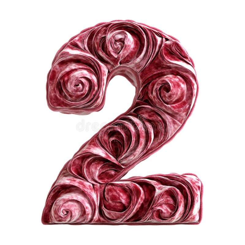 3D Rendering of a Alphabet Number 2 Letter Made from Velvet on ...