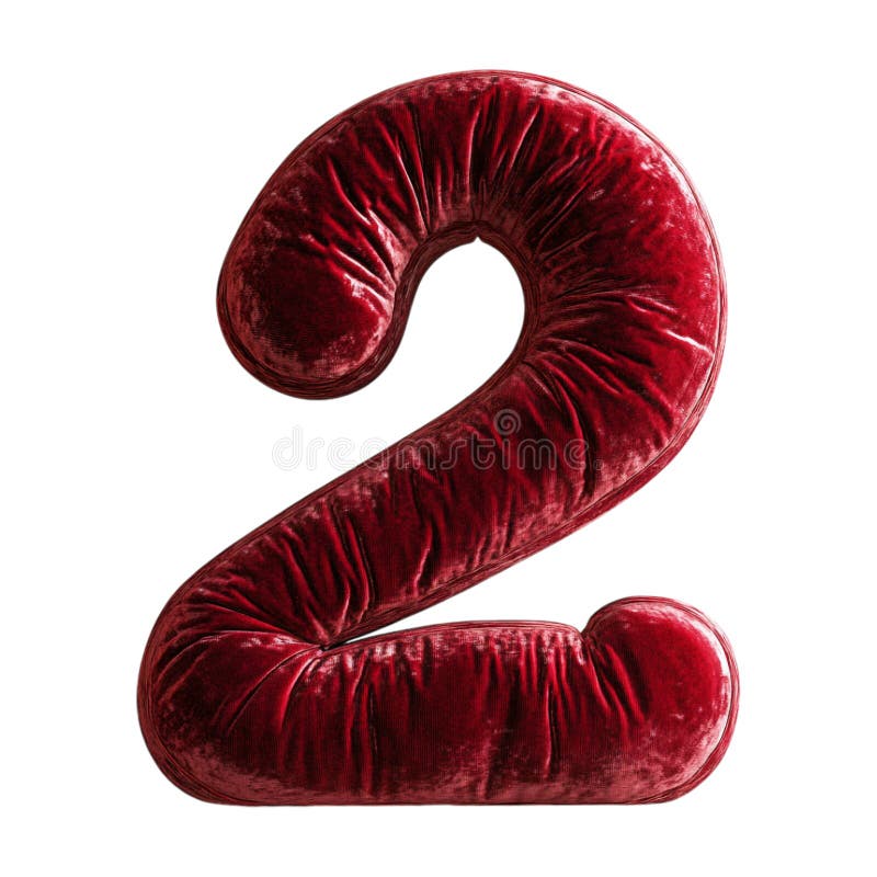 3D Rendering of a Alphabet Number 2 Letter Made from Velvet on ...