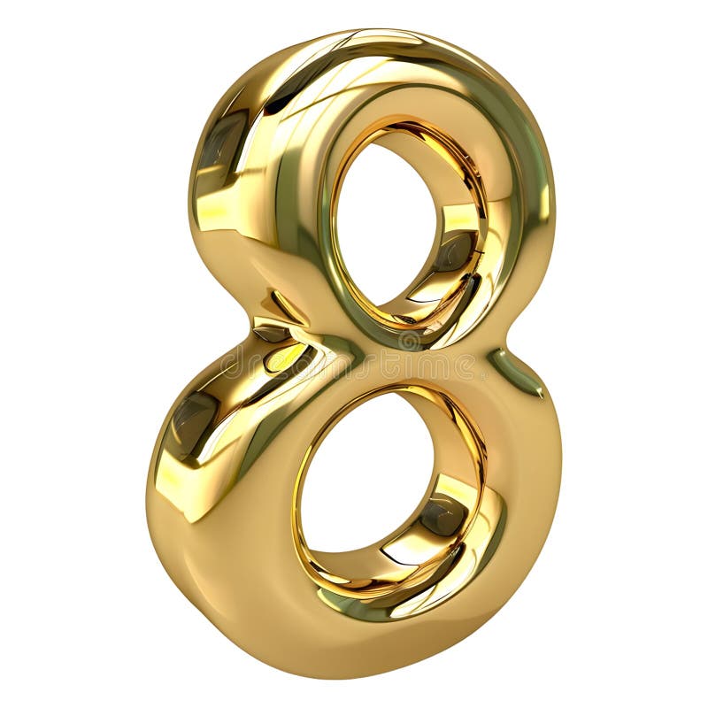 3D Rendering of a Alphabet Number 8 Letter on Transparent Background ...